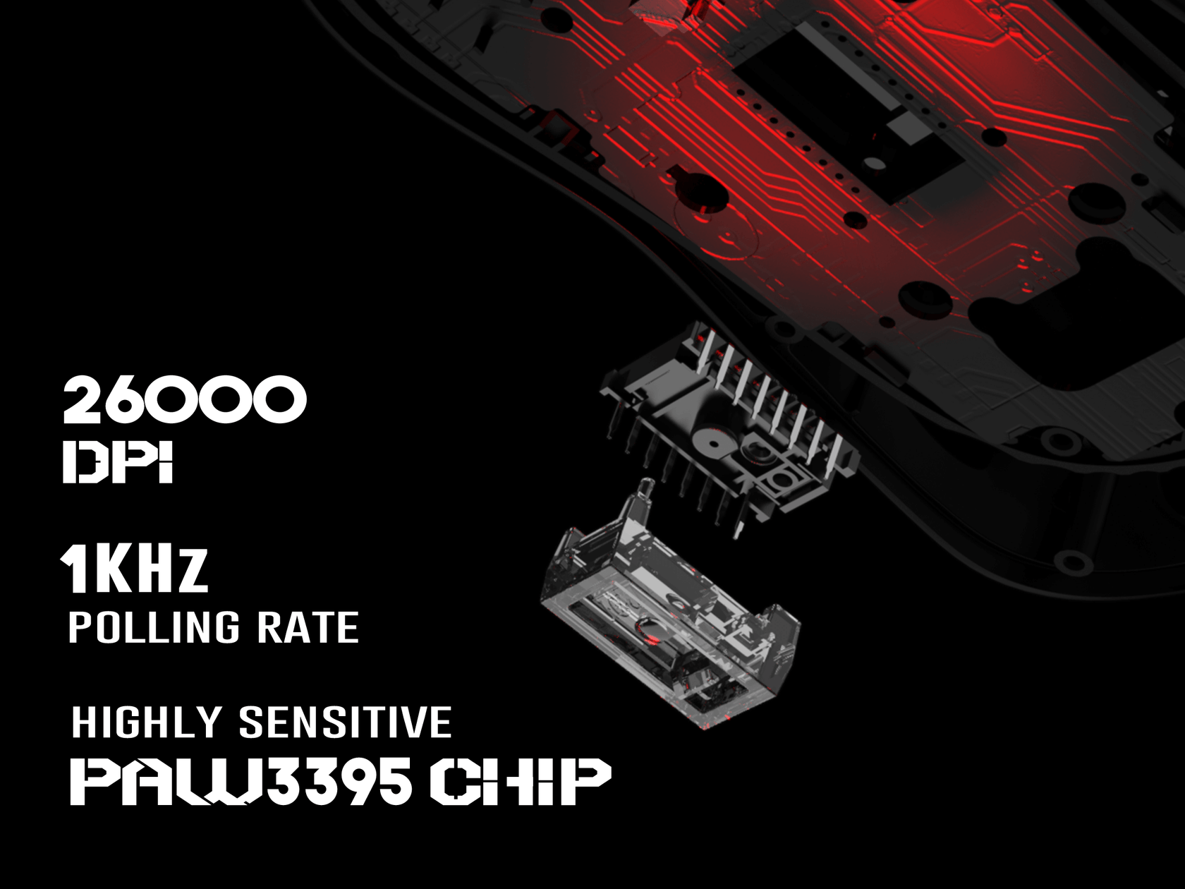 Mercury M2 Wireless Gaming Mouse - Stealth Black｜GravaStar